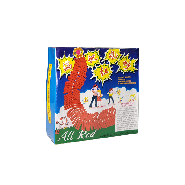 ALL RED CELEBRATION CRACKERS 10K TAU