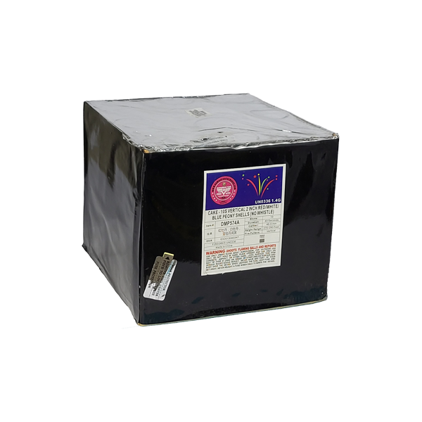 Wholesale Fireworks - 10 Shot Vertical 2 Inch Red/White/Blue Peony ...